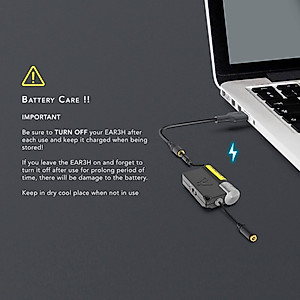 Small Portable Headset Amplifier 3.5mm Input and Output - IASUS EAR3H Amp Boosts 10dB Compatible with Most Helmet Comms and Speakers, Smartphones for Motorcycle, Electric Bike, Scooter Helmets