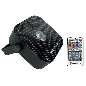 Rockville Mini RF1 V2 Black Recharegable Wash Light, RGBWA+UV, 12 Watts,| 4-Channel RF with Incldued Remote, 15 Hours Battery Life, Perfect for Parties, DJs, Events