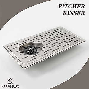 Pitcher Washer, Espresso Washer and Spray, Drainage and Drip Tray, 304 Stainless Steel Bar Glass Washer Sink, Suitable for Home Kitchen, Hotel, Coffee Shop, Restaurant (Silver)