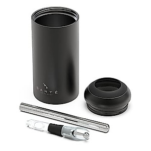 Wine Chiller & Stick - Keeps Wine & Champagne Chilled For Hours - Perfect Gift For Wine Lovers - Portable Insulator Includes Drip-Free Pourer and Aerator - Fits Most 750ml Bottles (Black)