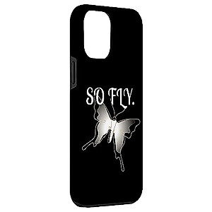 iPhone 14 Pro Max So Fly Butterfly Entomology White Minimalist Butterflies Case