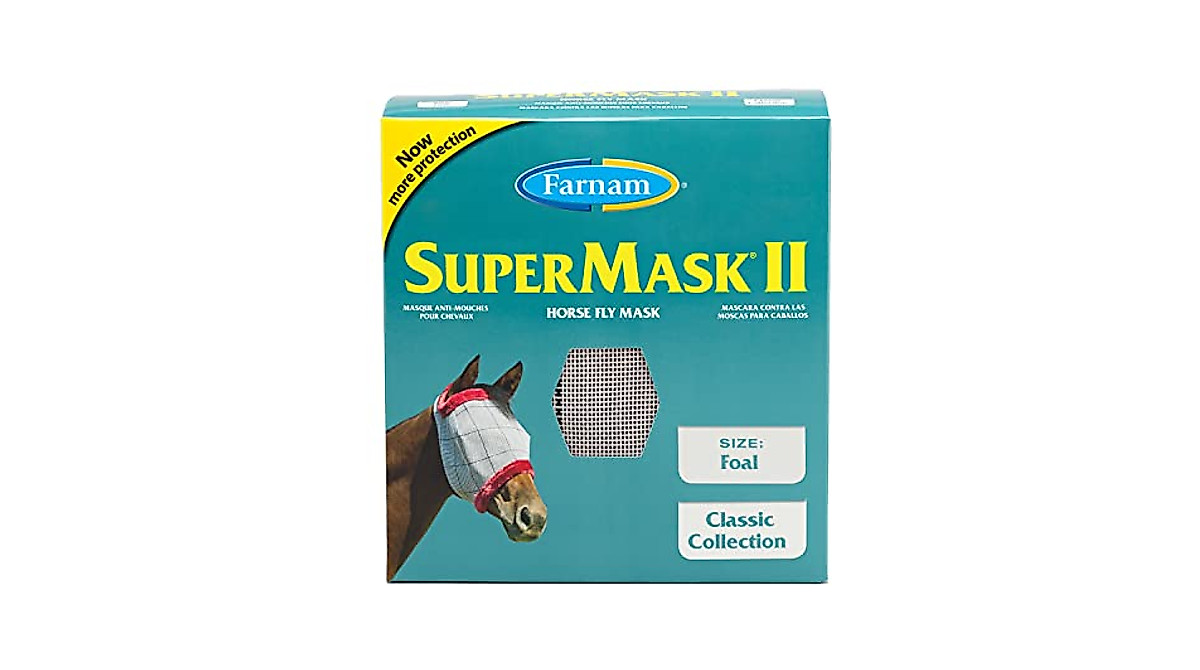 SuperMask II Fly Mask Without Ears for Foals, Full Face Coverage and ...