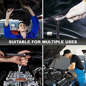 EACELIY 55pcs 1/4" Impact Socket Sets,SAE/Metric, Deep/Shallow, 6 Point，Cr-V Steel，(5/32"-9/16", 4-15mm) Sockets with 72 Tooth Ratchet，Extension bar，Universal Joint and Socket Adapter