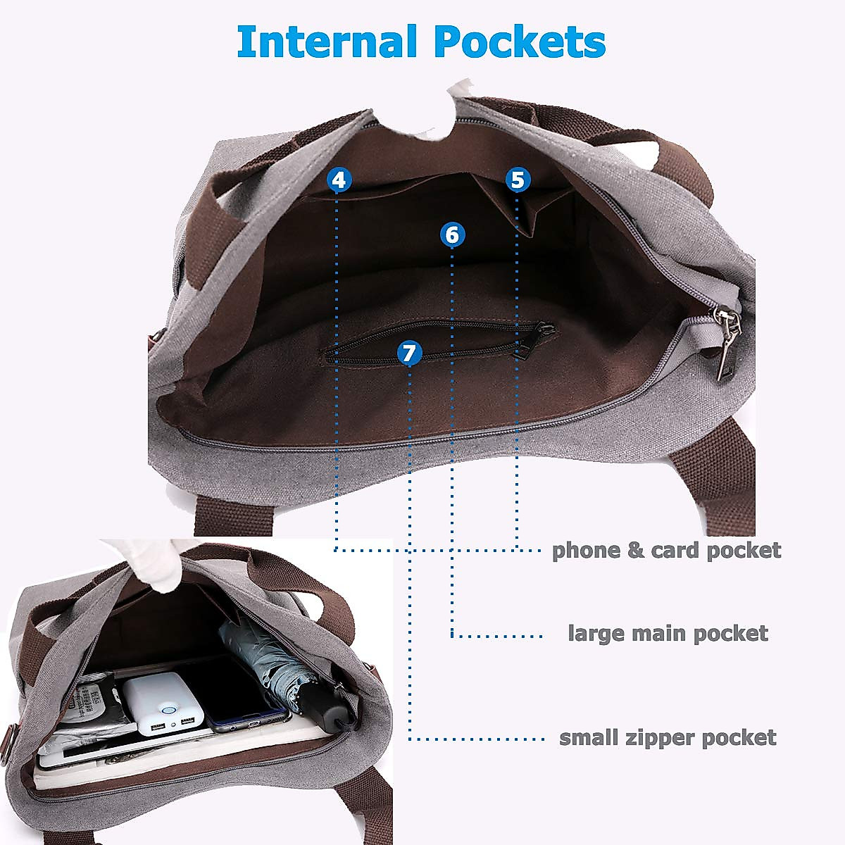 DOURR Hobo Handbags, Canvas Crossbody Bags for women Fashion Crossover Purse Cotton Shoulder Bag (Purple Coffee-01)