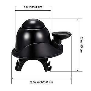2 Pieces Bike Bell Adjustable Bike Ring Bell Aluminum Bike Ring Bicycle Bell Cycling Ringing Horn with Loud Sound Mini Bicycle Bell for Adults Kids Road Bike Mountain Bike Sports Bike (Black)