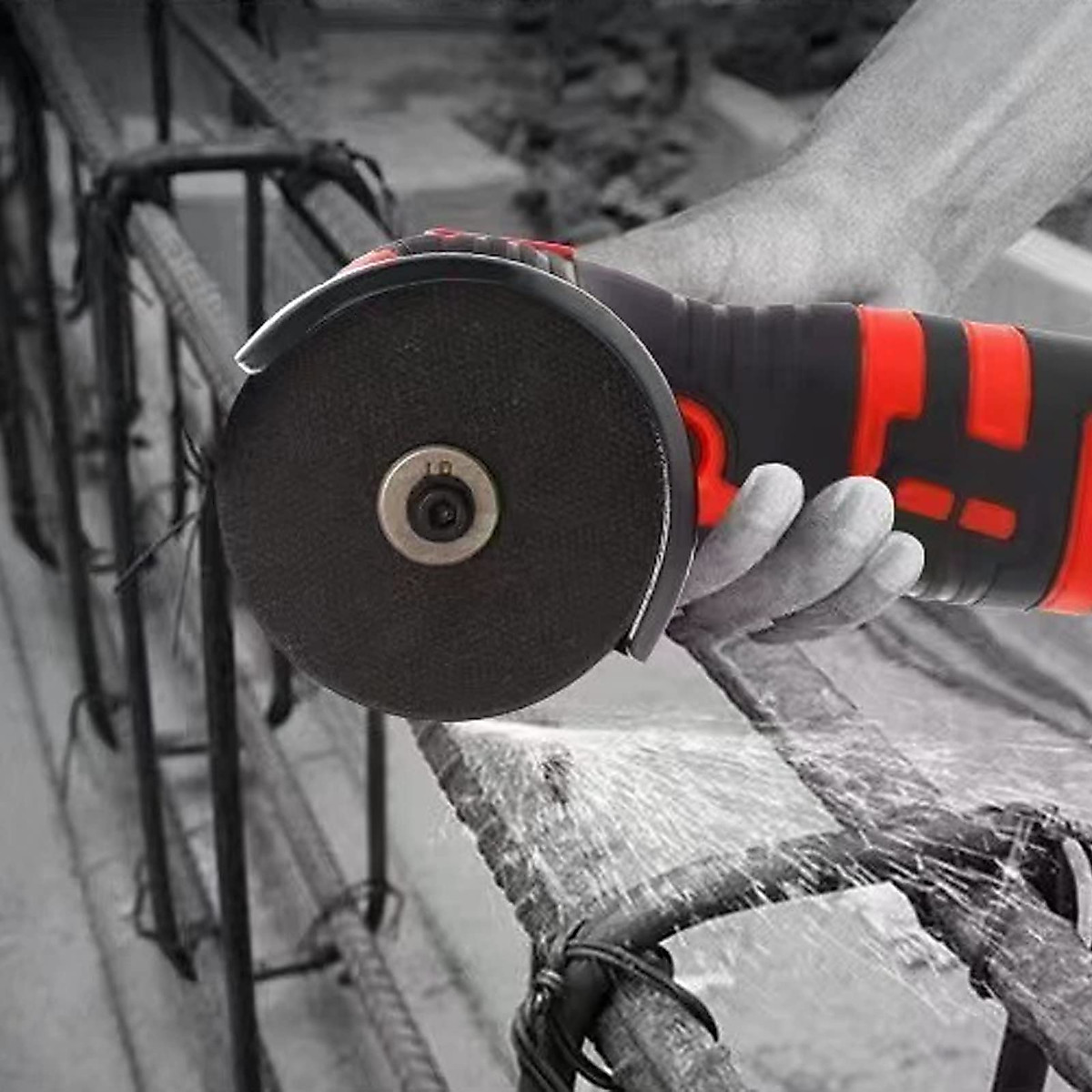 Cordless Angle Grinder 18V 550W, Battery Mini Angle Grinder, Power Angle Grinder Tool, Brushless Angle Grinder Electric Handheld Cutter Machine for Grinding Cutting Polishing with Suitcase (Red)