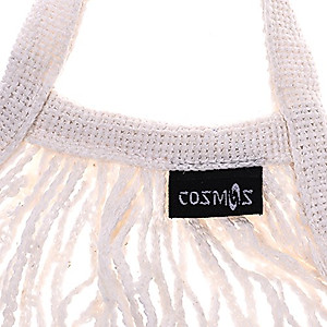 STONCEL Pack of 2 Cotton Net Shopping Tote Ecology Market String Bag Organizer (White)