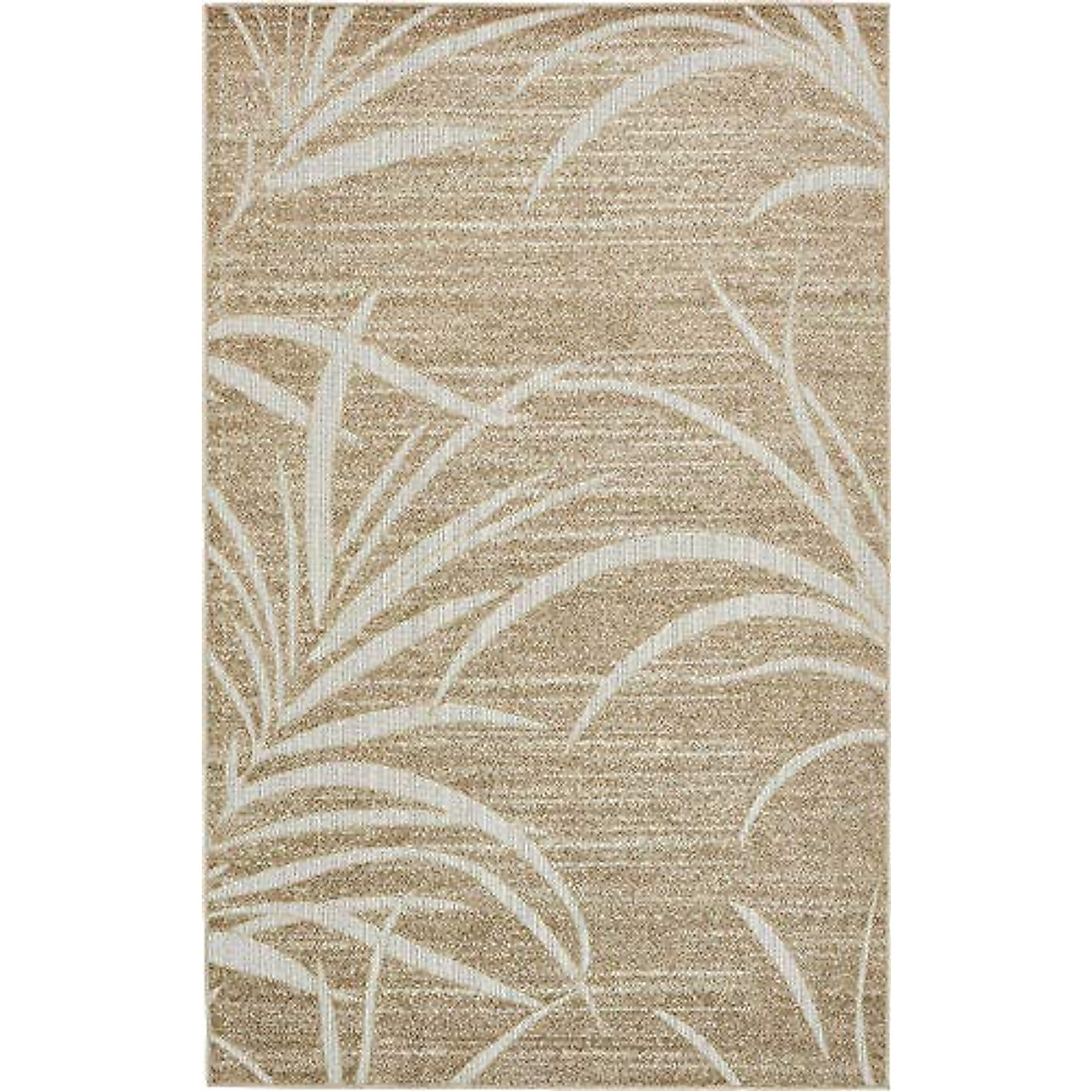 Unique Loom Outdoor Botanical Collection Area Rug - Orlando (5' 1" x 8' Rectangle, Beige/ Cream)