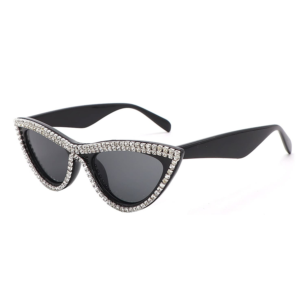 FUPRECIOUS Cat eye sunglasses Cute Trendy for Women Bling Fun Rhinestone Crystal Sun Sades