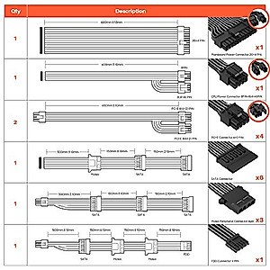 ARESGAME 850W Power Supply Semi Modular 80+ Gold PSU (AGS850)