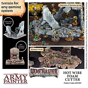 The Army Painter - GameMaster Hot Wire Foam Cutter - Hotwire Foam Cutting Tool and Styrofoam Cutter for Dungeon & Terrain and Wargames Scenery - Foam Board Cutter for Carving and Sculpting XPS Foam