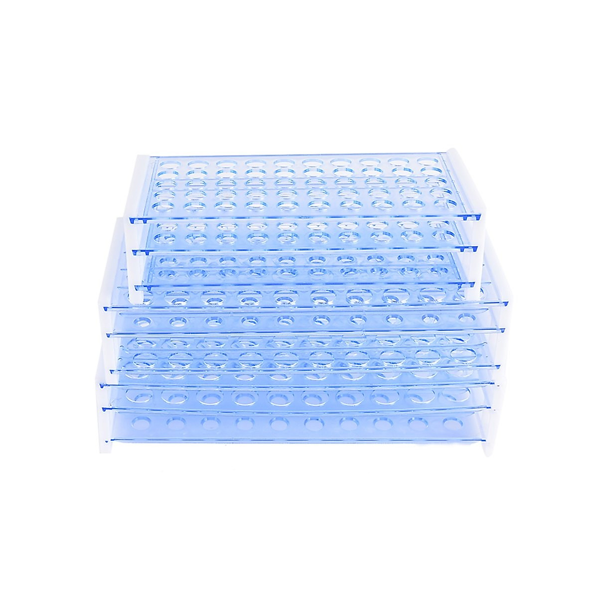 Bipee Scientific Detachable Test Tube Rack for Tubes of Dia.≤17mm, 50 Holes, PS Material (2pcs) (Tuberack-50x13)