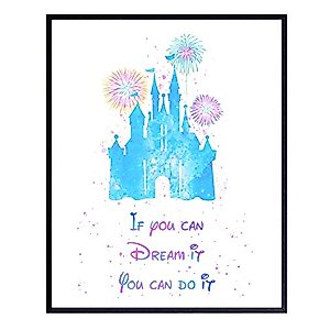 World Castle Inspirational Quote Wall Decor Set -Motivational Room Decoration Wall Art - Poster Print for Boy, Girl Kids Bedroom - Gift for Women and Fans - 8x10 Unframed print