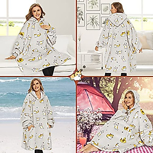 Venustas Wearable Blanket Hoodie, Oversized Sherpa Hooded Blanket Sweatshirt, Super Warm and Cozy Hoodie Blanket for Women Men Adults