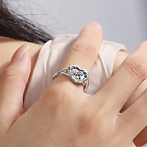 JZSANTI Jack Skellington Gifts for Women - Nightmare Before Christmas Gifts Sterling Silver Jack and Sally Rings with CZ Jack Skellington Skull Ring Halloween Gifts Christmas Jewelry Valentine's Day Gifts for Her