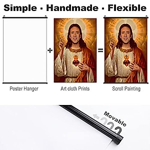 Jesus Poster Hd Canvas Hanging Paintings Nicolas Decorative Wall Scroll Poster for Home Office Bedroom Decoration 16x24 in