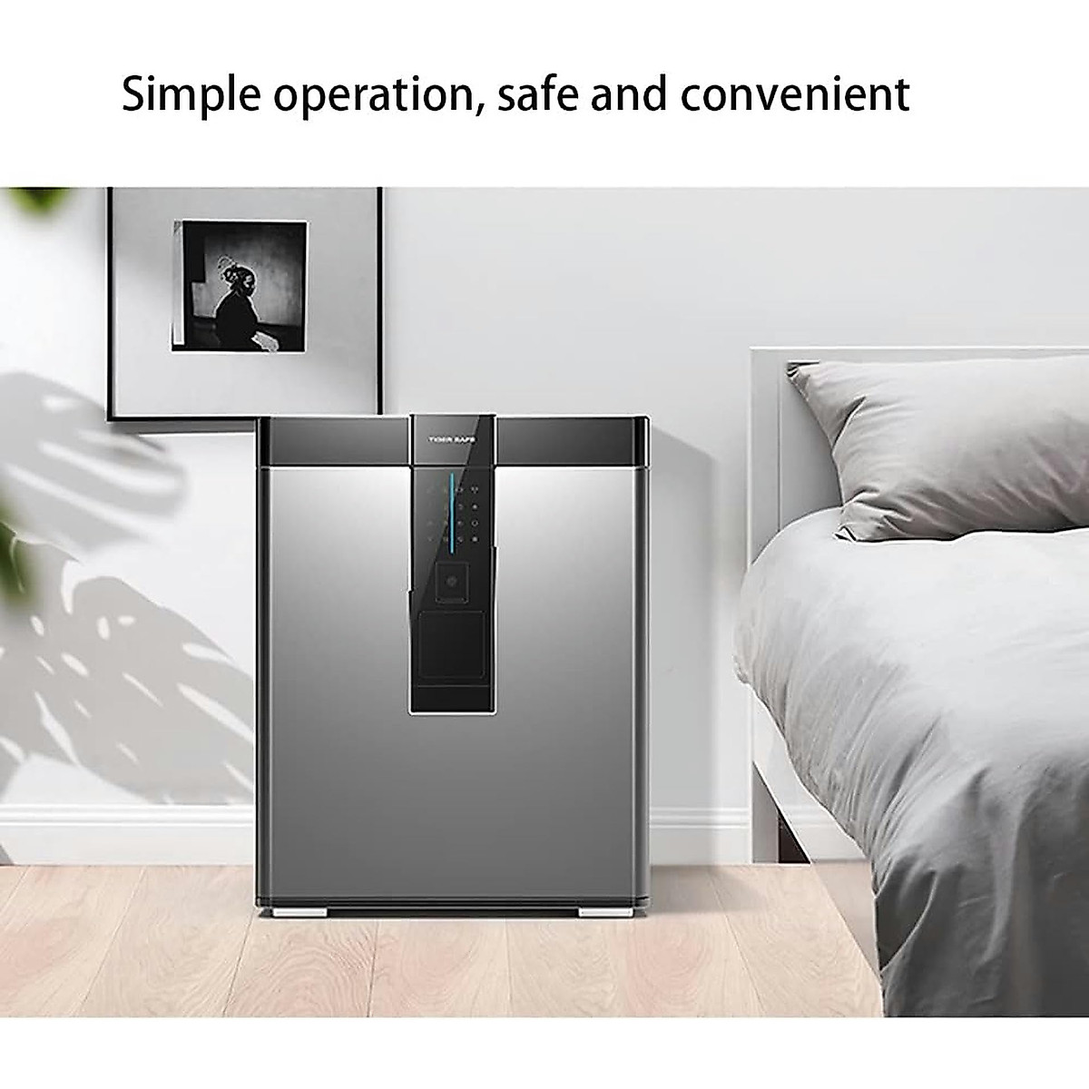 Digital Safe Box, Extra-Large Security Fireproof Waterproof Safe, Money Safe with Double Safety Key Lock Password Interior Lock Box, for Protect Money, Jewelry, Documents (Color : Gold)