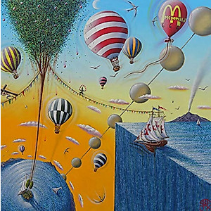 Joseph KALIHER (Texas 1970) ALLEGORY of a WALK YONDER THE NEW WORLD ORDER 50x50