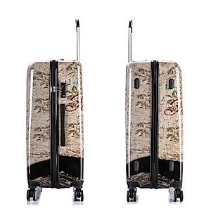 InUSA Paris Print Luggage with Spinner Wheels | Durable Lightweight Hardside Suitcase | Travel Bag with Handle and Trolley | (20in, 24in, 28in) 3 Piece Set