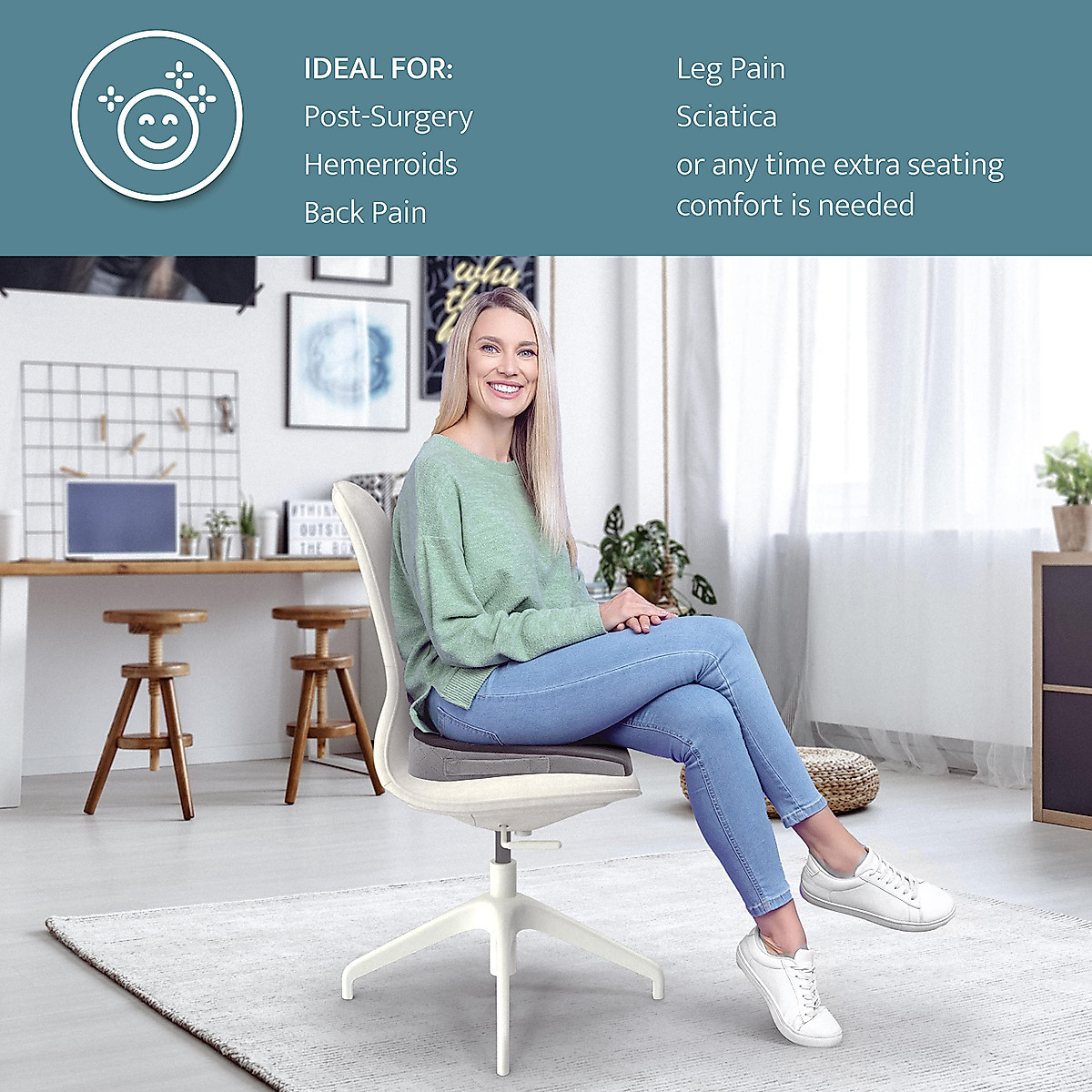 Kolbs Car Seat Cushion Truck Driver Cushion | Wedge Seat Cushion with Cutout for Coccyx Tailbone Pain Relief Cushion | Car Pillow Car Seat Cushion for Car Seat Driver | Stylish Chic Jacquard Cover