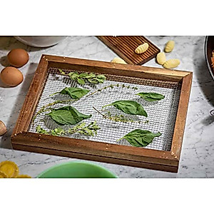 Tablecraft 11088 Herb Drying Rack, Natural, 13.75-inch Length, Acacia Wood
