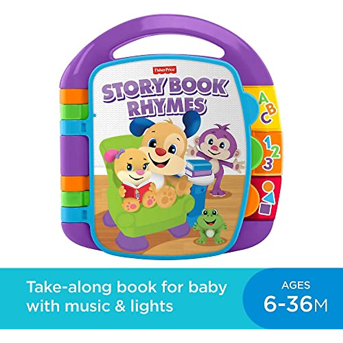 Fisher-Price Laugh & Learn Musical Baby Toy, Storybook Rhymes, Electronic Learning Book With Lights & Songs For Ages 6+ Months