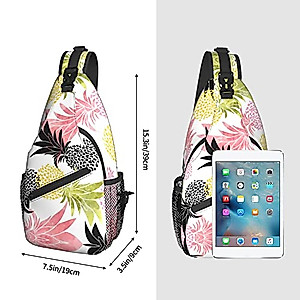 Pineapple Sling Bag for Women Chest Sling Bag Casual for Travel Hiking Gym One Size