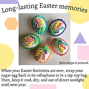 Retro-Style Panoramic Sugar Easter Egg, single; scene inside, perfect for Easter basket, centerpiece, or child gift