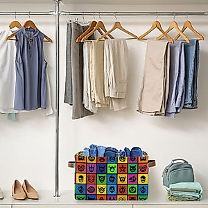 Funny Monsters Storage Basket Bins Foldable Laundry Hamper Toy Storage Bins Box Organizer for Office Bedroom Clothes Bedroom Living Room,1 pcs