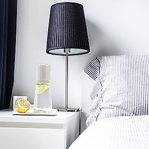 NDSWKR 2 Sets Bedside Water Carafe with Tumbler Glass, 800 ML Bedside Night Carafe Pitcher and Water Glass, Glass Water Pitcher with Cup for Bathroom, Bedroom, Kitchen, Living Room, Office (26 Oz)