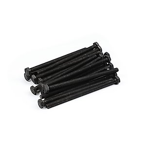 MroMax 20Pcs M6 x 100mm Hex Head Screw Bolt, Carbon Steel Grade 8.8, Black Oxide Finish, Full Thread, Hexagon Head Bolts for Furniture Repair