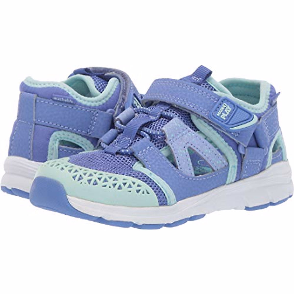 Stride Rite Baby-Girl's Made2play Nesta -Boy's Machine Washable Sandal Athletic Sneaker, Blue, 5 W US Toddler
