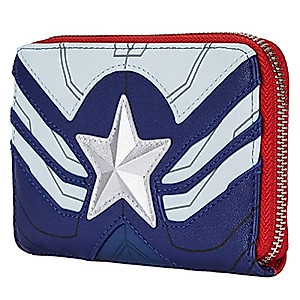 Loungefly Marvel Falcon Captain America Cosplay Zip-Around Wallet Captain America One Size