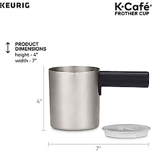 Keurig Works Non-Dairy Milk, Hot and Cold Frothing, Compatible K-Café Coffee Makers Only,34 ounce, Charcoal Frother