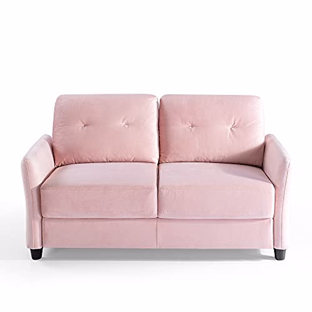 ZINUS Ricardo Velvet Loveseat Sofa, Easy, Tool-Free Assembly, Blush Velvet