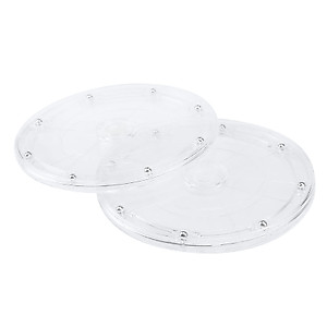 Semetall 4pcs 7" Acrylic Lazy Susan Rotating Swivel Plate Round Turntable Organizer for Makeup Table Kitchen Cabinet Spice Rack Cake,Clear