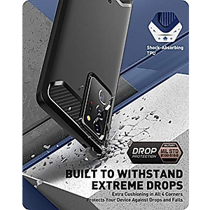 Clayco Xenon Series Designed for Samsung Galaxy Note 20 Ultra Case, [Built-in Screen Protector] Full-Body Rugged Cover Compatible with Fingerprint ID, 6.9 inch 2020 Release (Black)