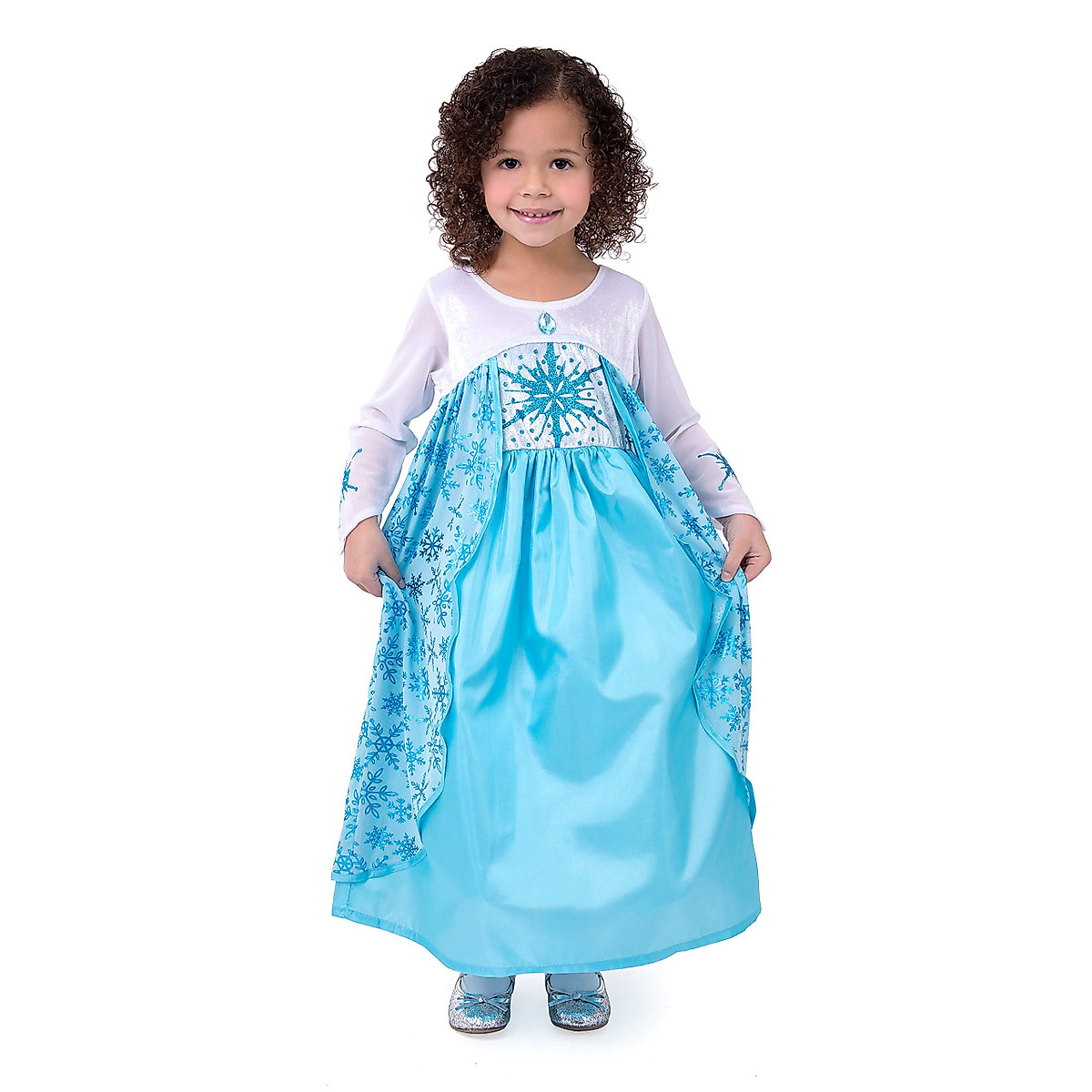 Little Adventures Ice Princess Dress up Costume for Girls (Medium 3-5) - Machine Washable Child Pretend Play and Party Dress with No Glitter