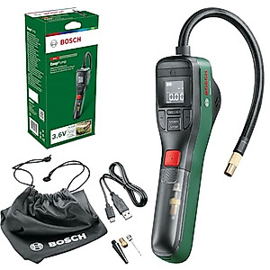 Bosch Home and Garden Electric Air Pump Mini Compressor EasyPump (3.0 Ah battery, 3.6 Volt, 150 PSI, 10.3 bar, LED, in carton packaging)