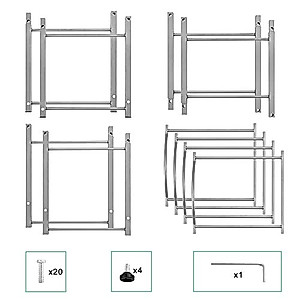 Water Cooler Jug Rack 5 Gallon Water Bottle Storage Shelve 5 Tier Detachable Water Bottle Holder Standing Buckets Dispenser Organizer Heavy Duty Cabby Rack with Anti-slip Rubber,Silver