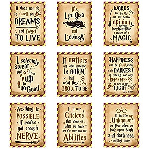 CBweidiu 9PCS Magical Wizard Wall Decor, Magic Wizard Wall Art for Home Decoration, Vintage Wizard Wall Poster Decoration, Wizard Prints for Party Decoration, 8x10 Unframed Magic Wizard Art Prints