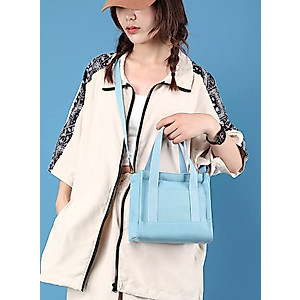 MINKARS Mini Tote Bag for Women Canvas Crossbody Purse, Green 9”