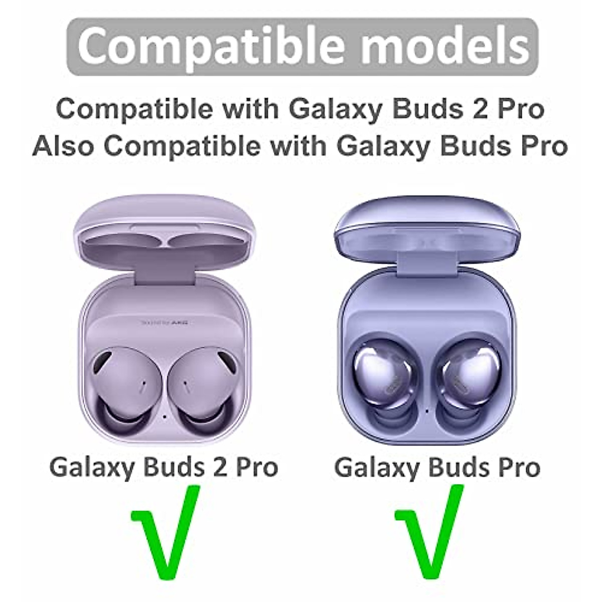 Memory Form Galaxy Buds 2 Pro Ear Tips, S/M/L 3 Size Replacement Reduce Noise Anti-Slip Fit in Case Premium Earbuds Gel Compatible with Beats Studio Buds/Galaxy Buds Pro/Galaxy Buds 2 Pro - Black