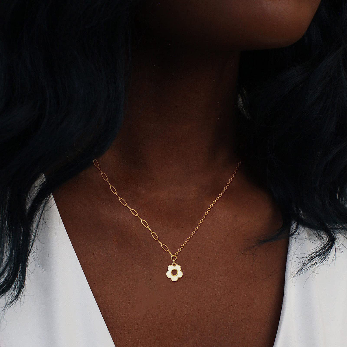 LANE WOODS Dainty Gold Necklaces: Pendant Necklace for Women Trendy Long Gold Plated Cute Choker Necklaces for Women Mom Female FriendTrendy Jewelry Gifts