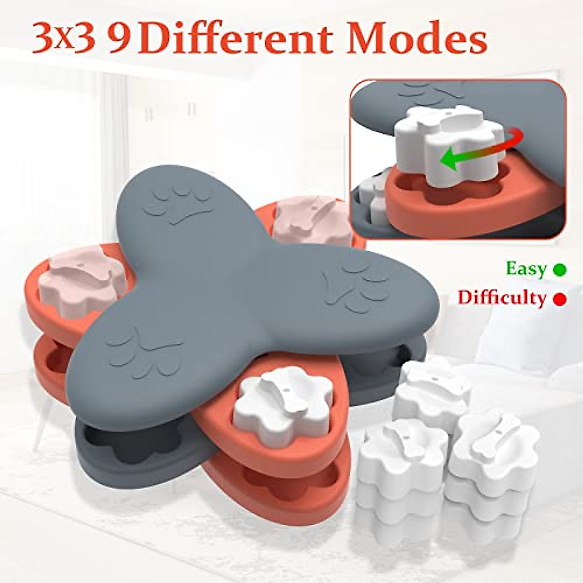 Onfsevy Dog Enrichment Toys With Bone Shape Covers, 9 Durable Dog Treat Puzzle Toys for IQ Training & Brain stimulatinh