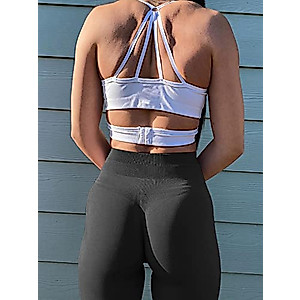 A AGROSTE Workout Leggings for Women Seamless Scrunch Butt Lifting Leggings Booty High Waisted Yoga Pants Comfort Tights