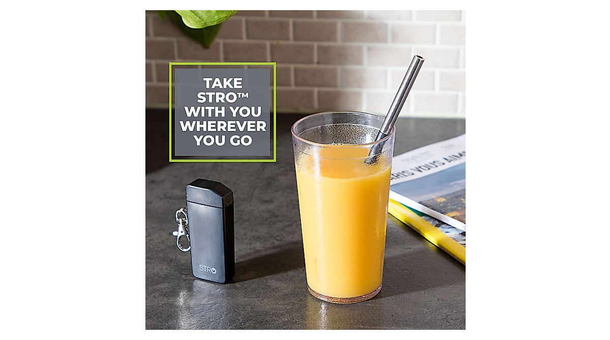 STRO Portable Reusable Metal Straw - Eco-Friendly Sipping