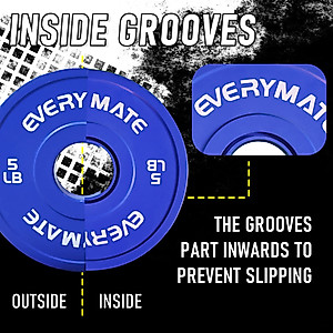 EVERYMATE Change Weight Plates 2.5LBX2 5LBX2 Fractional Plate Olympic Bumper Plates for Cross Training and Olympic Weightlifting 5LB Weights Plates Set