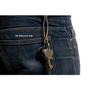 CRAFTMEMORE 1pc Fish Hook Key Chain Solid Brass Japanese Fish Hook Keyring Wallet Holder Belt Clip (2 1/4" (58mm))