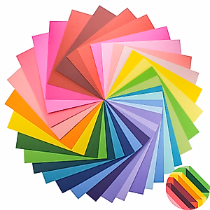 Livholic 100 Pack Heavy Colored Paper Cardstock Front Back Different Color Codes Colorful Cardstock 250GSM for DIY Art, Scrapbook, Paper Crafting,School Supplies (100)